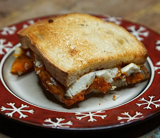 Grilled Feta & Roasted Butternut Squash Sandwich