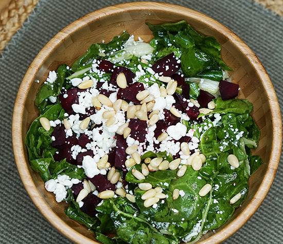 Roasted Beet, Chard & Feta Salad